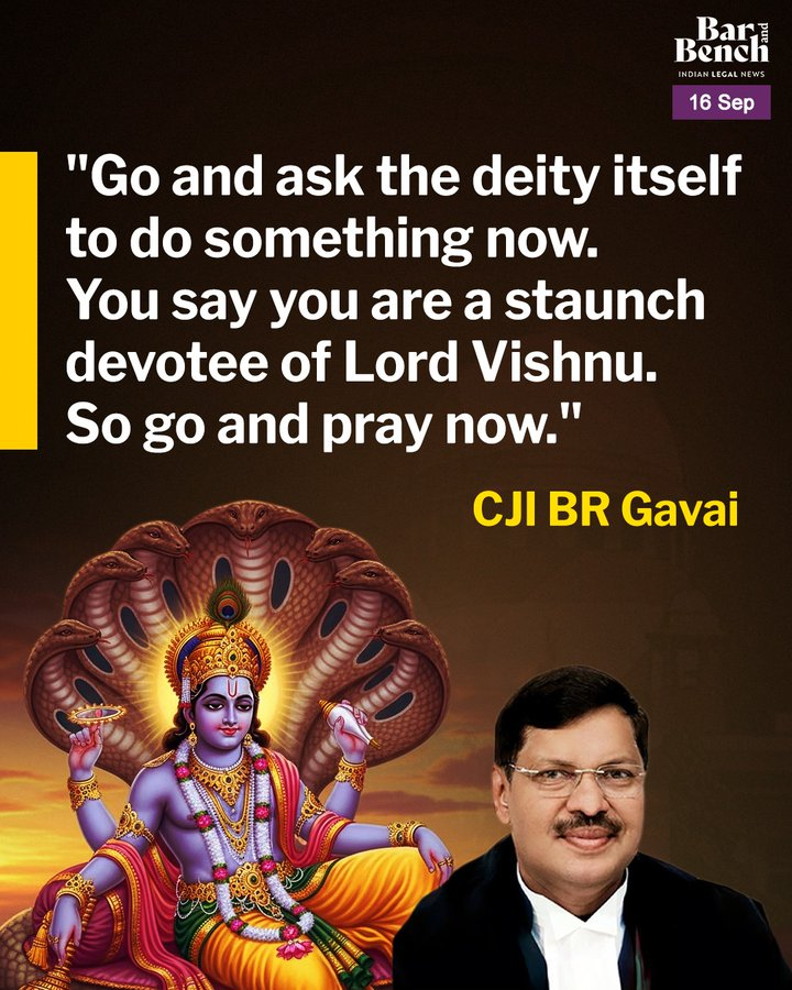 SACK CJI BUDDHIST / DALIT JUDGE BR GAVAI FOR LAMPOONING HINDU GODS ( AS ...